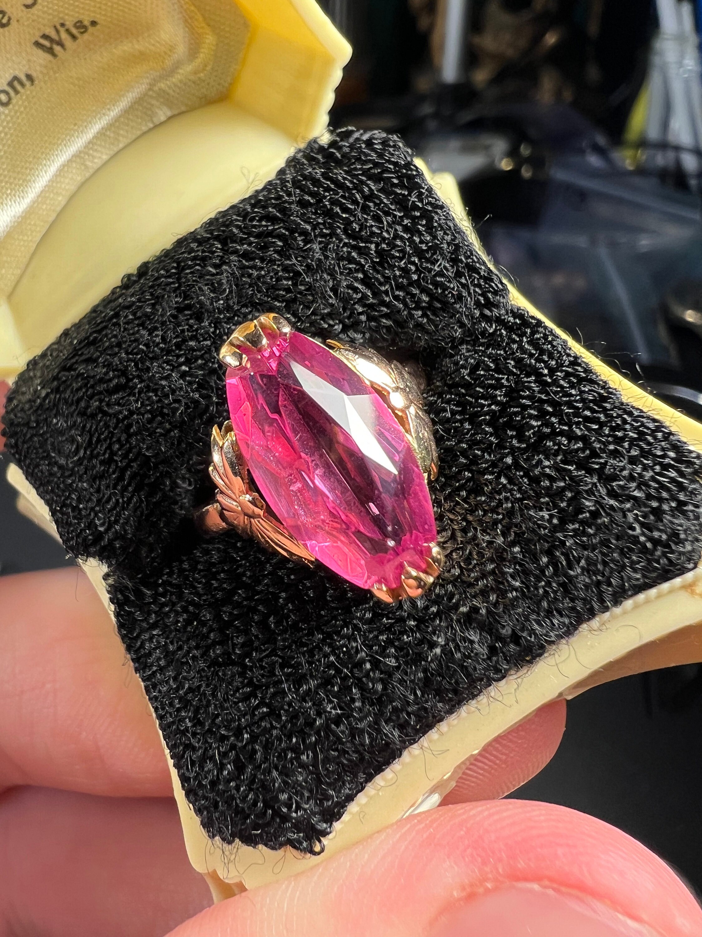 VTG Russian Soviet 14k .583 Rose Gold Synthetic Pink Sapphire Ring - Etsy