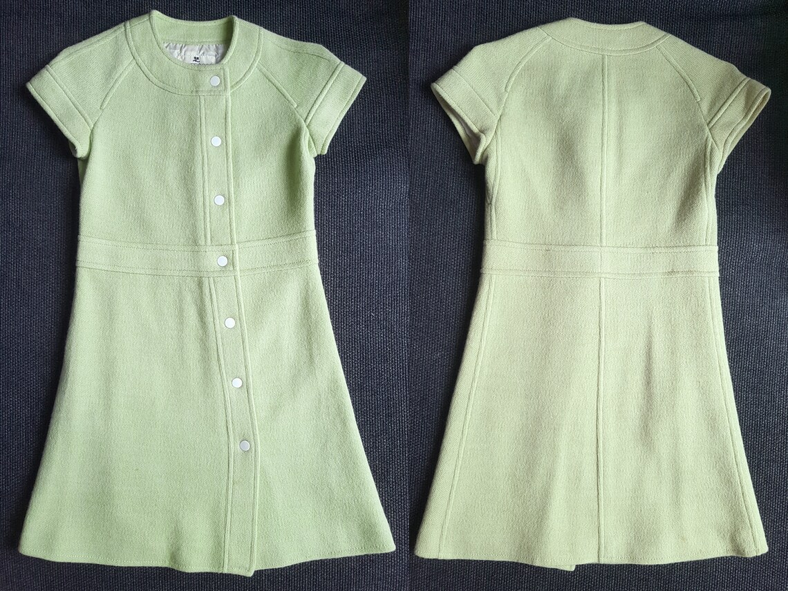 Original Courrèges Hyperbole Minidress Wool XS - Etsy