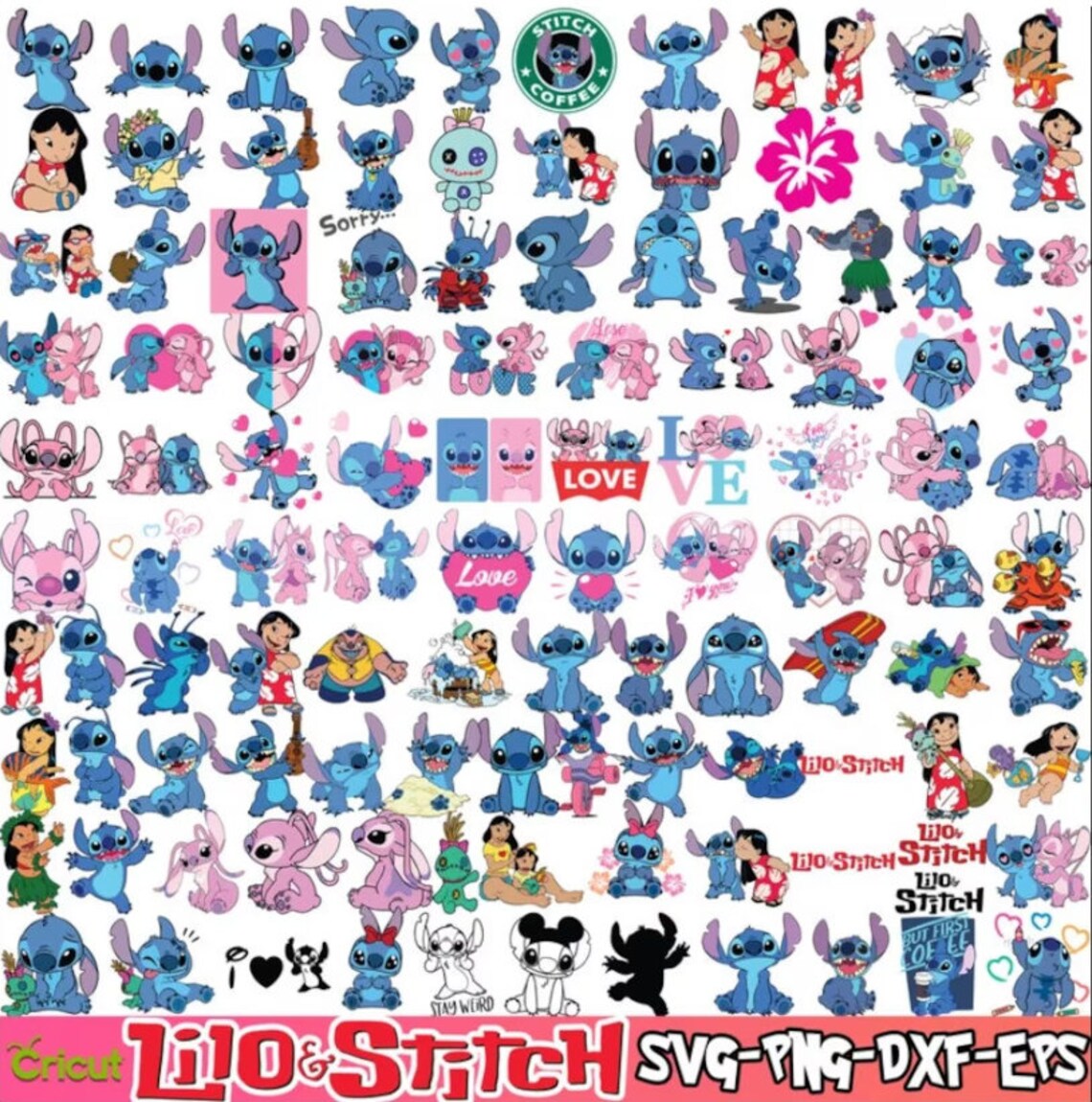 Lilo and Stitch SVG Bundle, Bundle Layered Svg, Stitch Svg, Lilo Svg ...