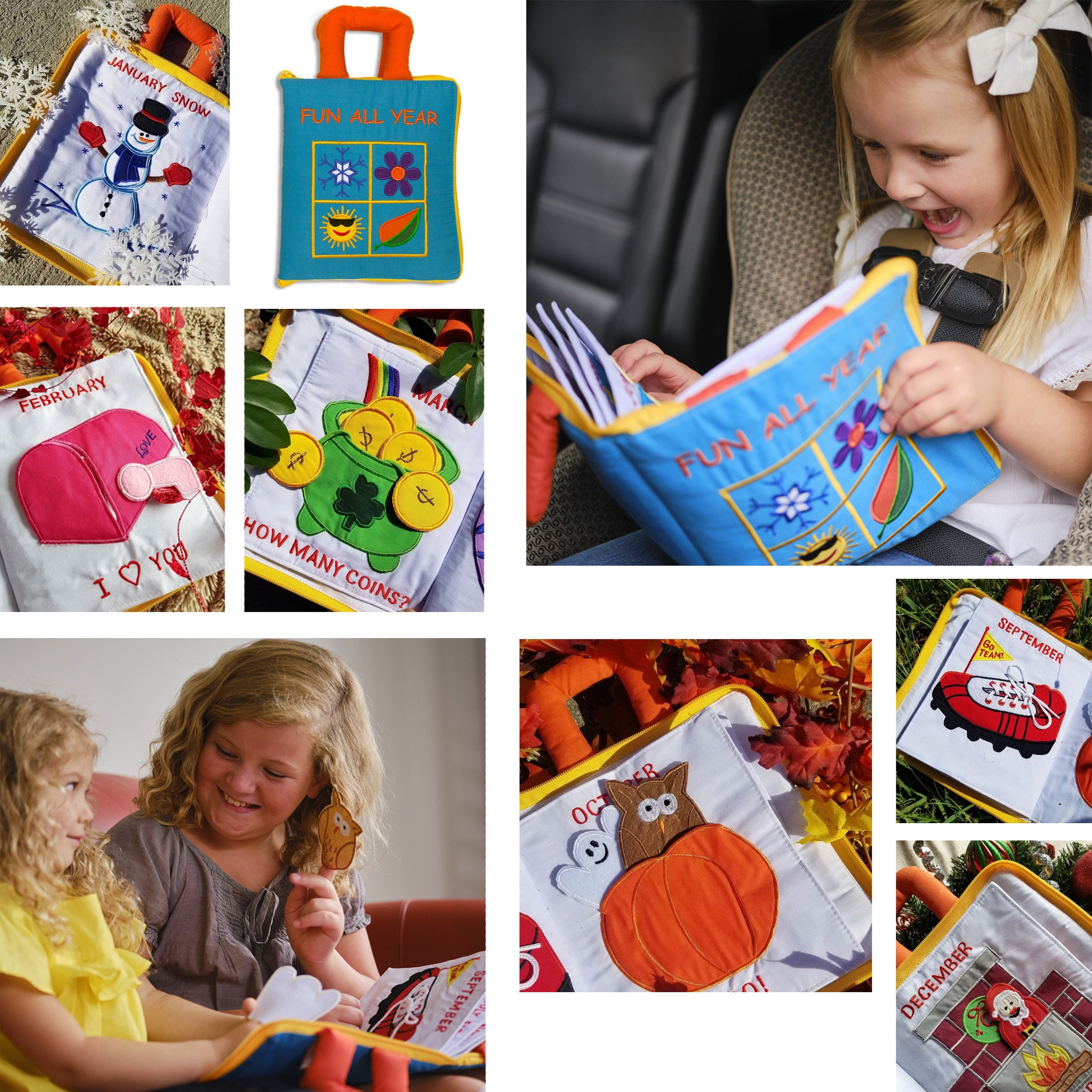 Fun All Year Quiet Book by My Growing Season Months Holidays Seasons ...