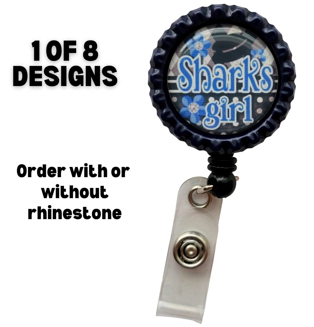 Sharks Inspired ID Badge, Badge Holder, ID Badge, Retractable ID Badge ...