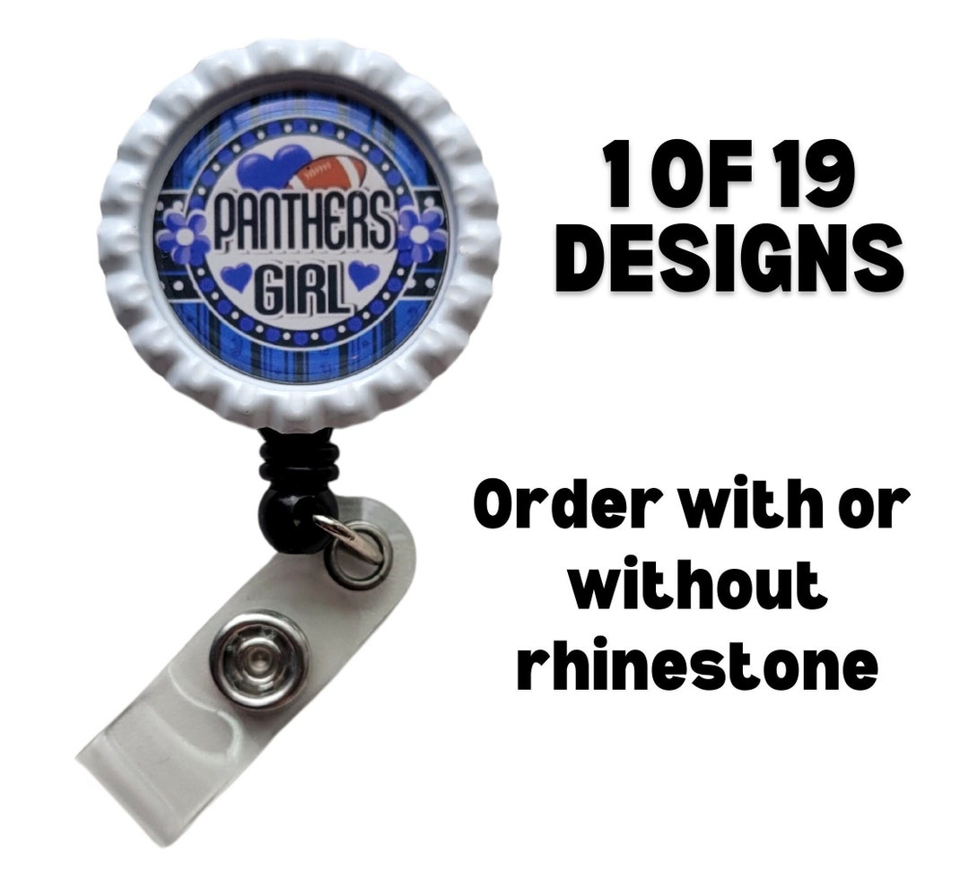 Panthers Inspired ID Badge, Badge Holder, ID Badge, Retractable ID ...