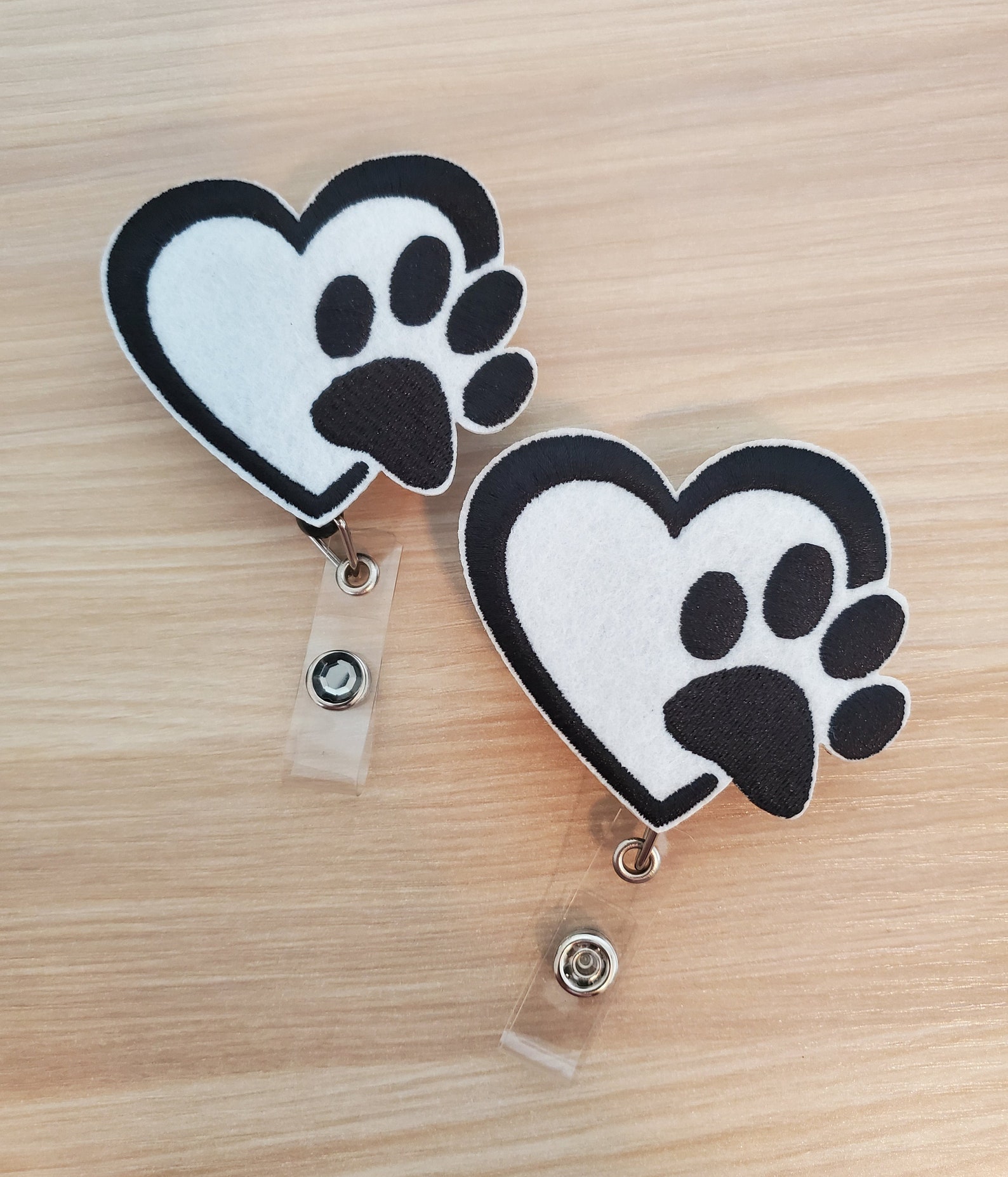 Animal ID Badge Pawprint Badge Heart Dog Lover Cat Lover - Etsy UK