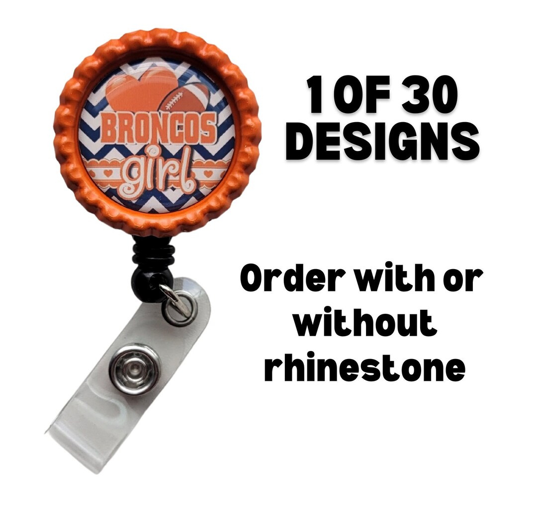 Broncos Inspired ID Badge, Badge Holder, ID Badge, Retractable ID Badge ...