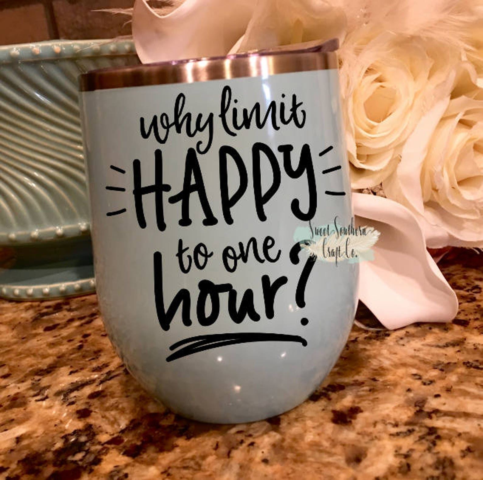 Why Limit Happy Hour To One Hour Metal Steel Wine GlassMetal Etsy