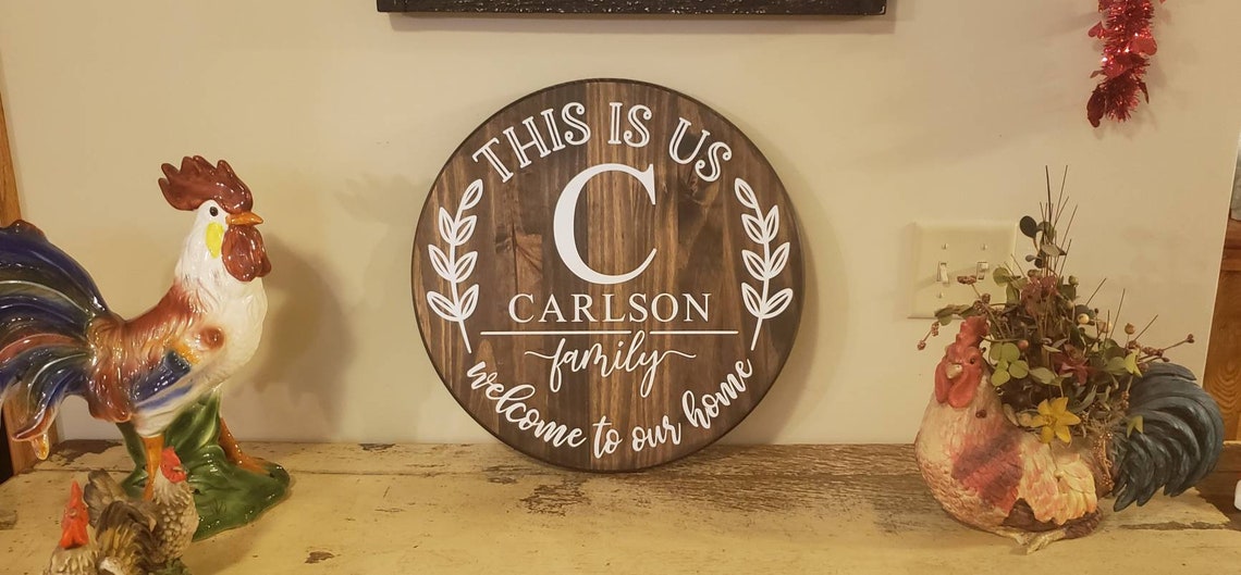 Wooden Monogram Plaque Personalized wall decor | Etsy