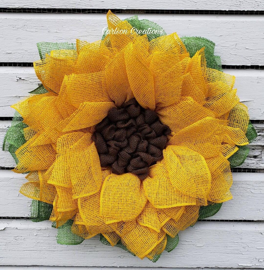 Sunflower Wreath for Front Door, Flower Decor, Sunflower Decoration ...