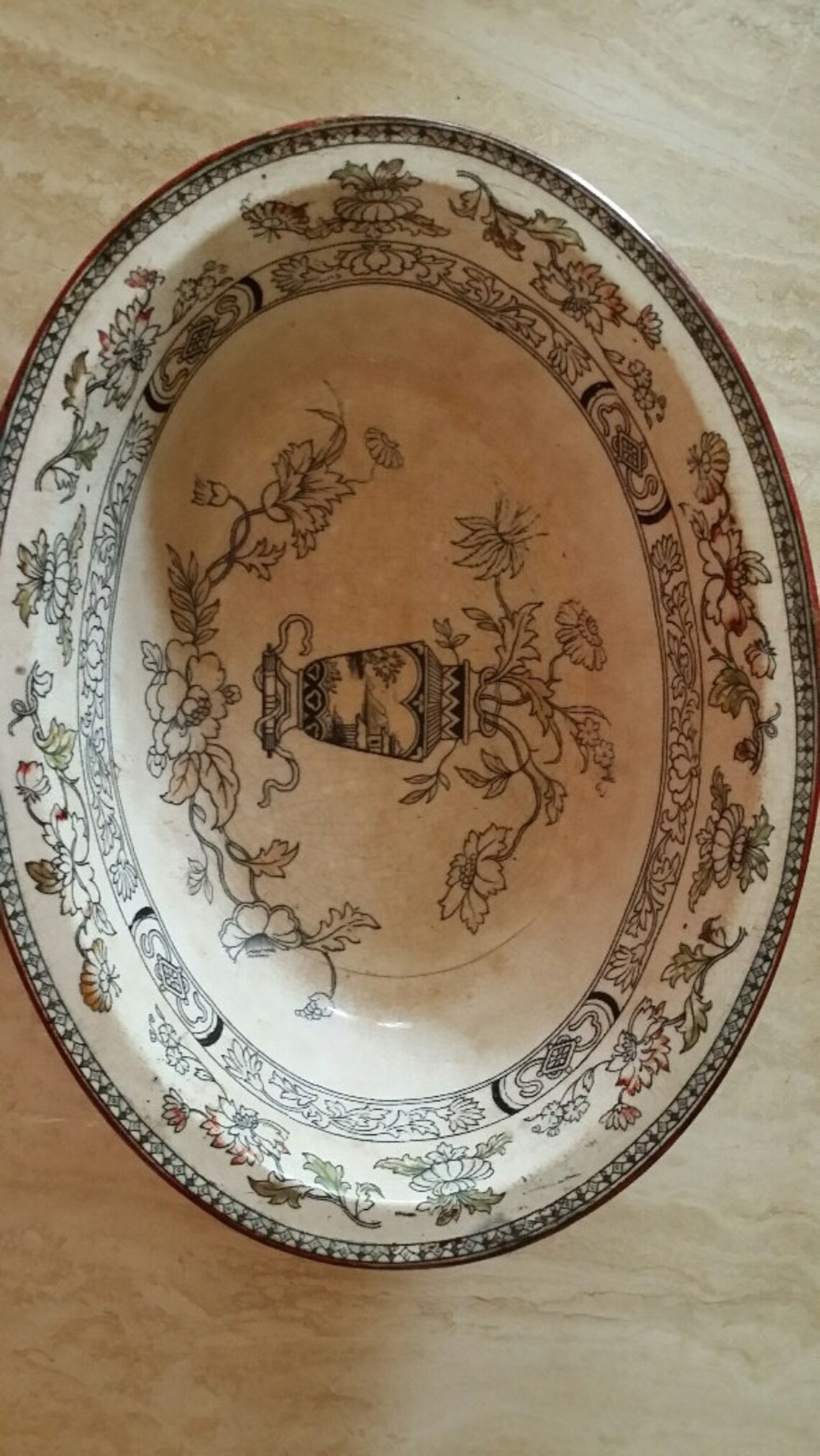 Antique Brownfield and Sons Earthenware Serving Bowl, Pottery, Made in ...