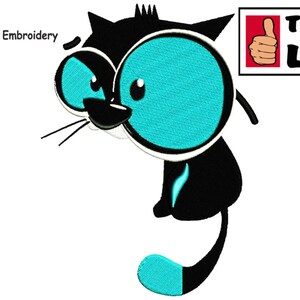 Cat Embroidery, Machine Embroidery Design, Blue Cat, Funny Cat,kitty ...