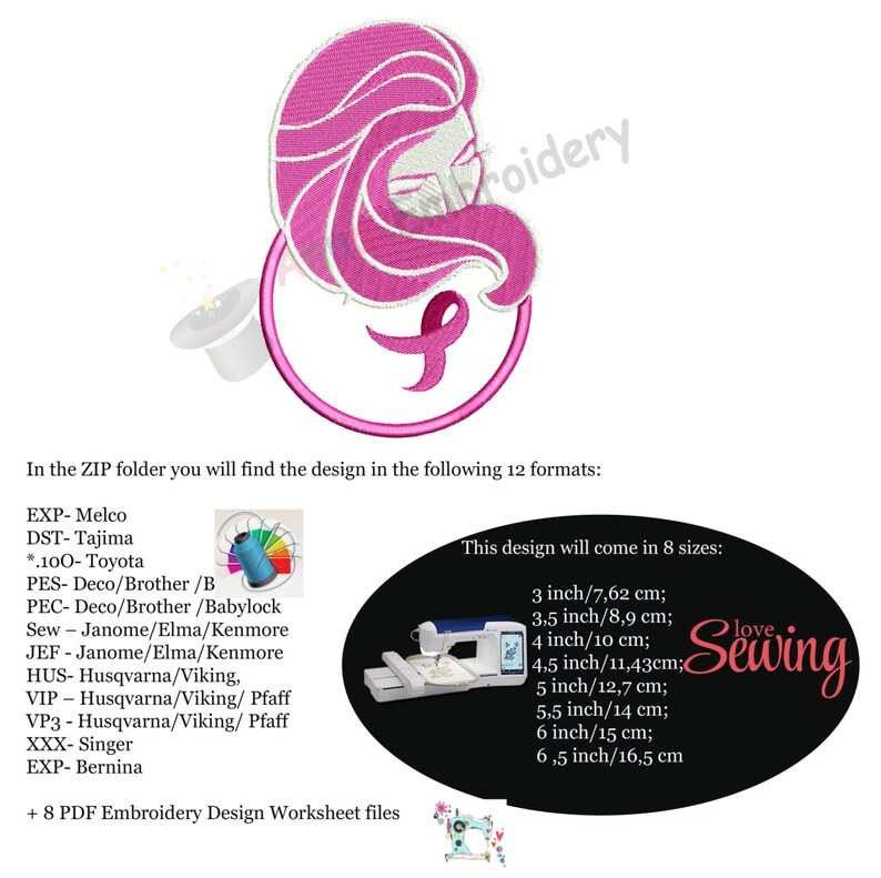 Breast Cancer Awareness Pink Ribbon Machine Embroidery Design - Etsy