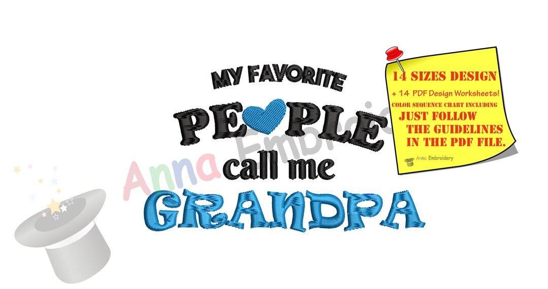 GRANDPA Embroidery Design-grandad Embroidery-father's Day Embroidery-t ...