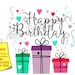 Happy Birthday Machine Embroidery Design,word Art Embroidery,filled ...