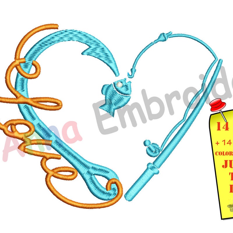 Fishing Embroidery - Etsy