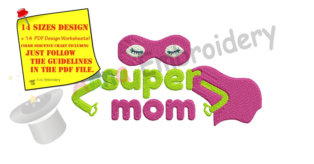 Super Mom Embroidery Design Mother's Day Embroidery-superhero Machine ...