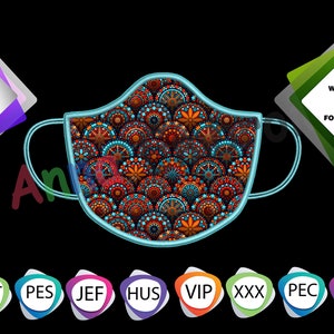 FACE MASK Applique Pattern,in the Hoop Face Mask ,protective Face Mask ...