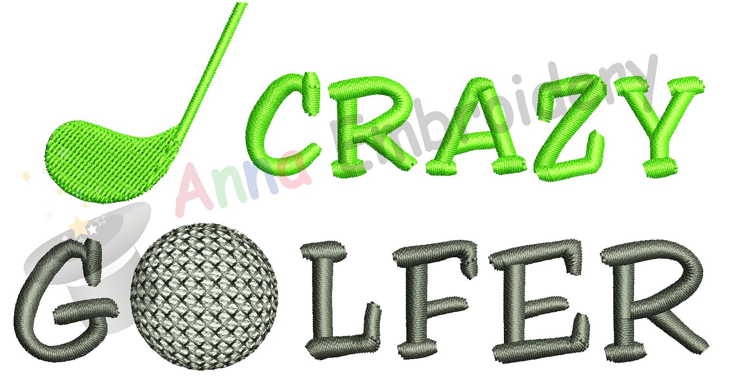 Crazy Golfer Embroidery Design – Sports Embroidery Pattern (PES ...