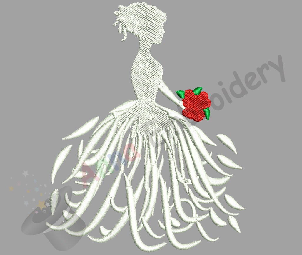 Bride Dress Wedding Embroidery Design-machine | Etsy