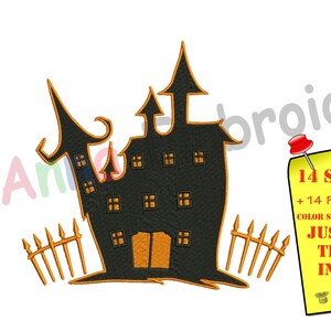 Halloween Haunted House Embroidery Applique Design-ghost House ...