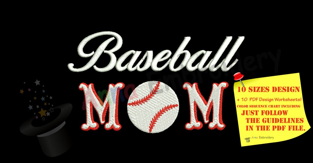 Baseball Mom Embroidery Design- Machine Embroidery Patterns-instant ...