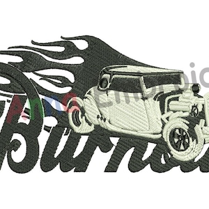 Car Hot Rods Burnout Embroidery Design- American Hot Rod-vintage Car ...