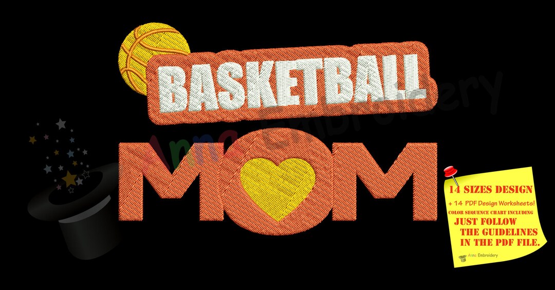Basketball Mom Embroidery Design: Sports Embroidery (instant Download ...