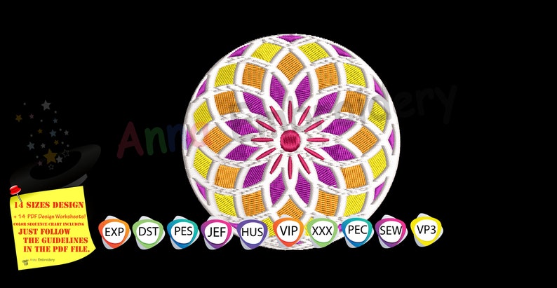 Flower of Life Embroidery Design: Mandala Pattern (digital Download) - Etsy