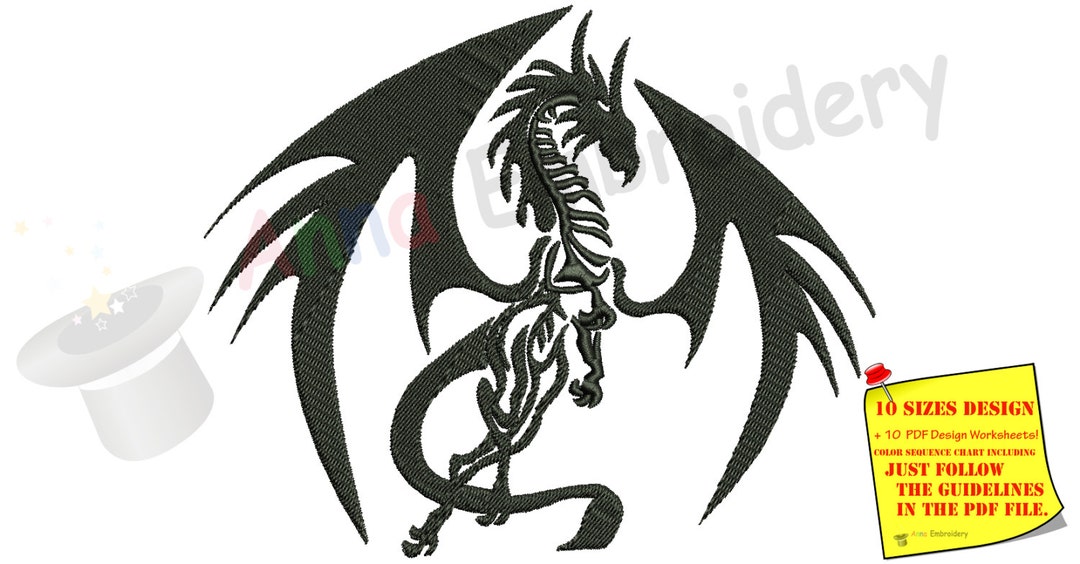 Dragon Embroidery Design-machine Embroidery Patterns-instant Download ...