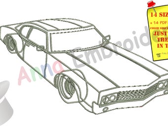 Muscle Car Embroidery Design - Etsy