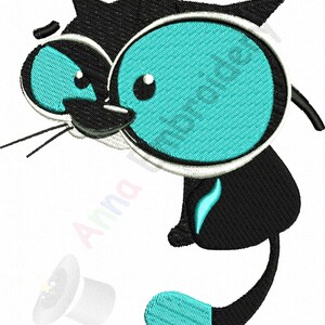 Cat Embroidery, Machine Embroidery Design, Blue Cat, Funny Cat,kitty ...