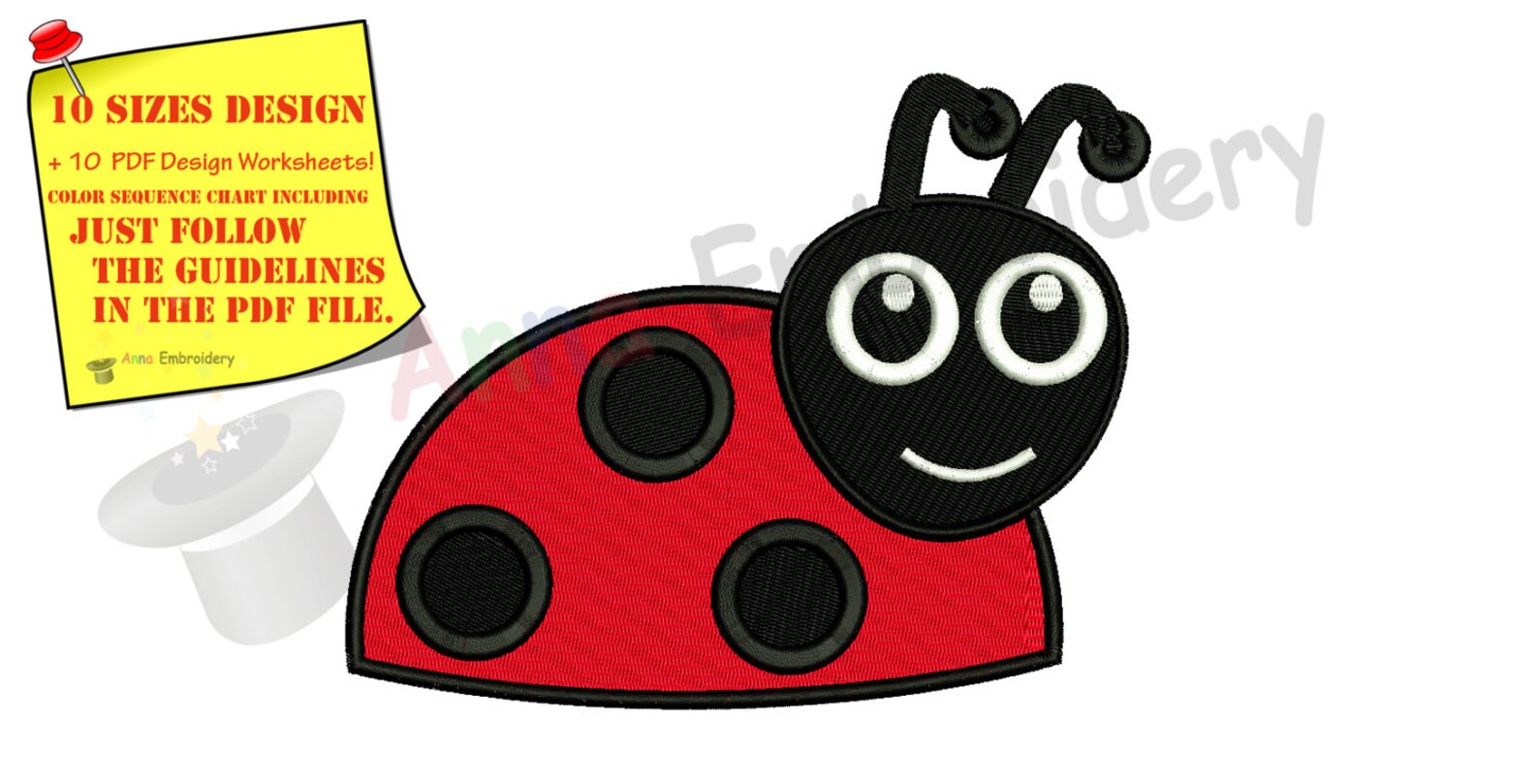 Cute Ladybug Machine Embroidery Design-bug-10 Sizes-pes - Etsy