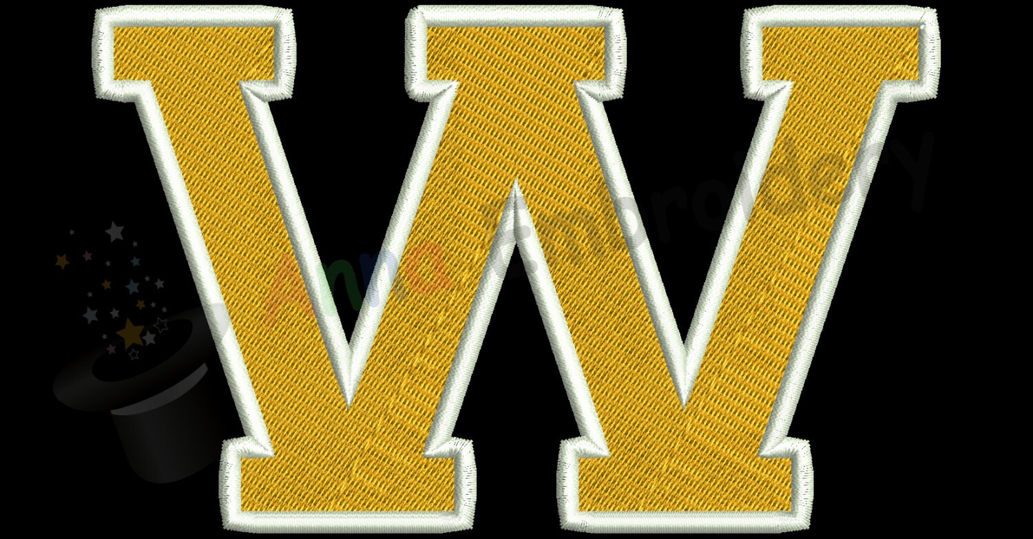 W Letter Embroidery Design-alphabet Embroidery-instant Download-pes ...