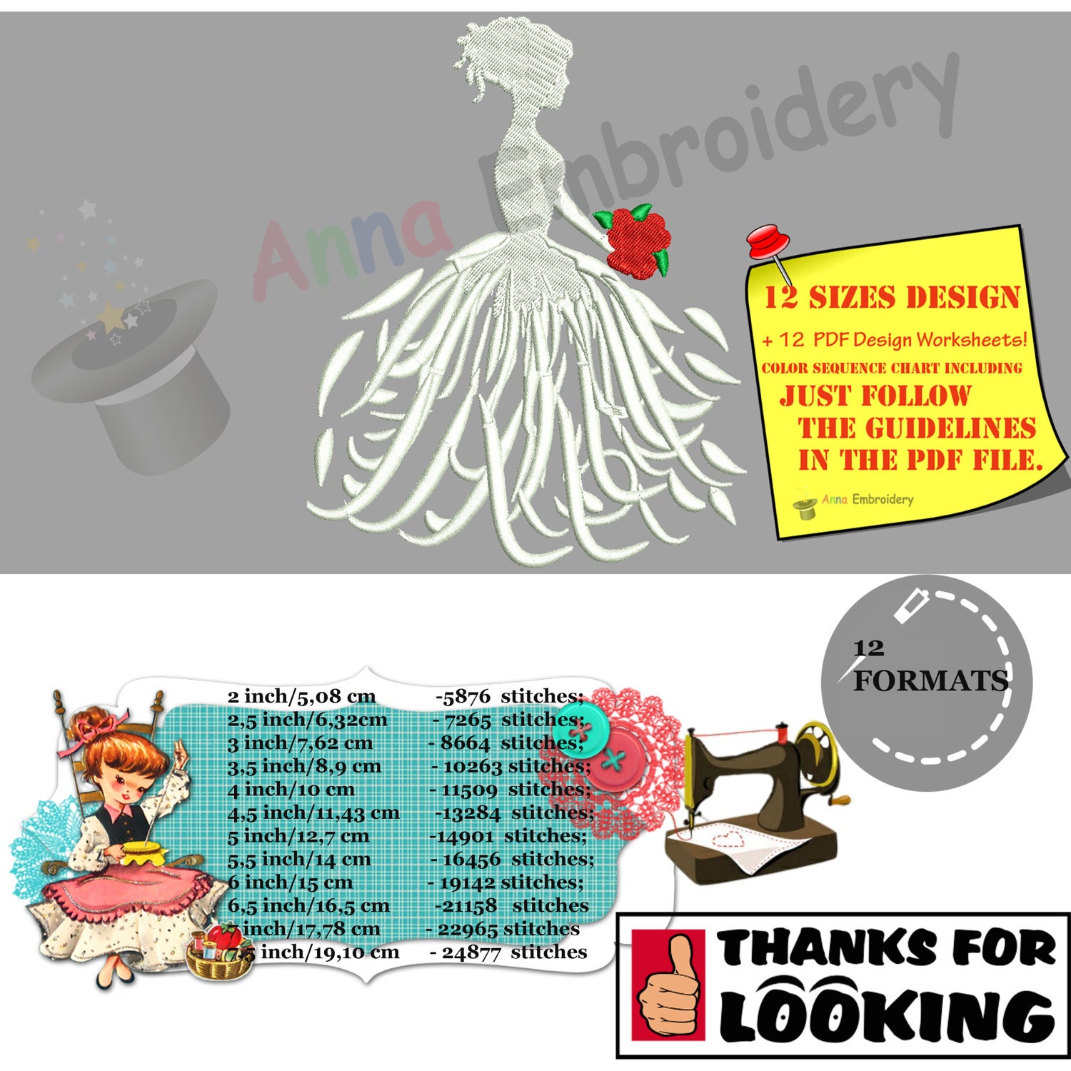 Bride Dress Wedding Embroidery Design-machine Embroidery-instant ...