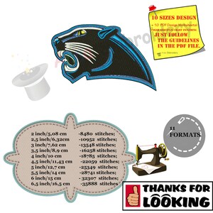 Panther Head Machineembroidery Design-panther Face-machine Patterns- 10 ...