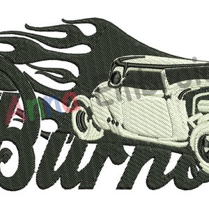 Car Hot Rods Burnout Embroidery Design- American Hot Rod-vintage Car ...
