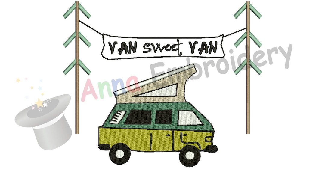 Camper Embroidery Designs-caravan-van Sweet Van-camping Embroidery ...