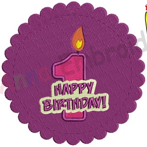 First Birthday Machine Embroidery Design-1st Happy Birthday - Etsy