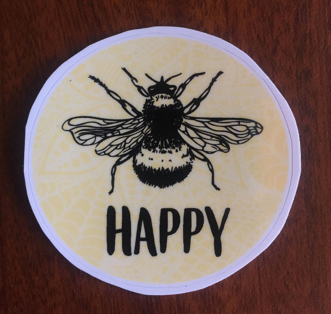 Bee Happy Sticker - Etsy