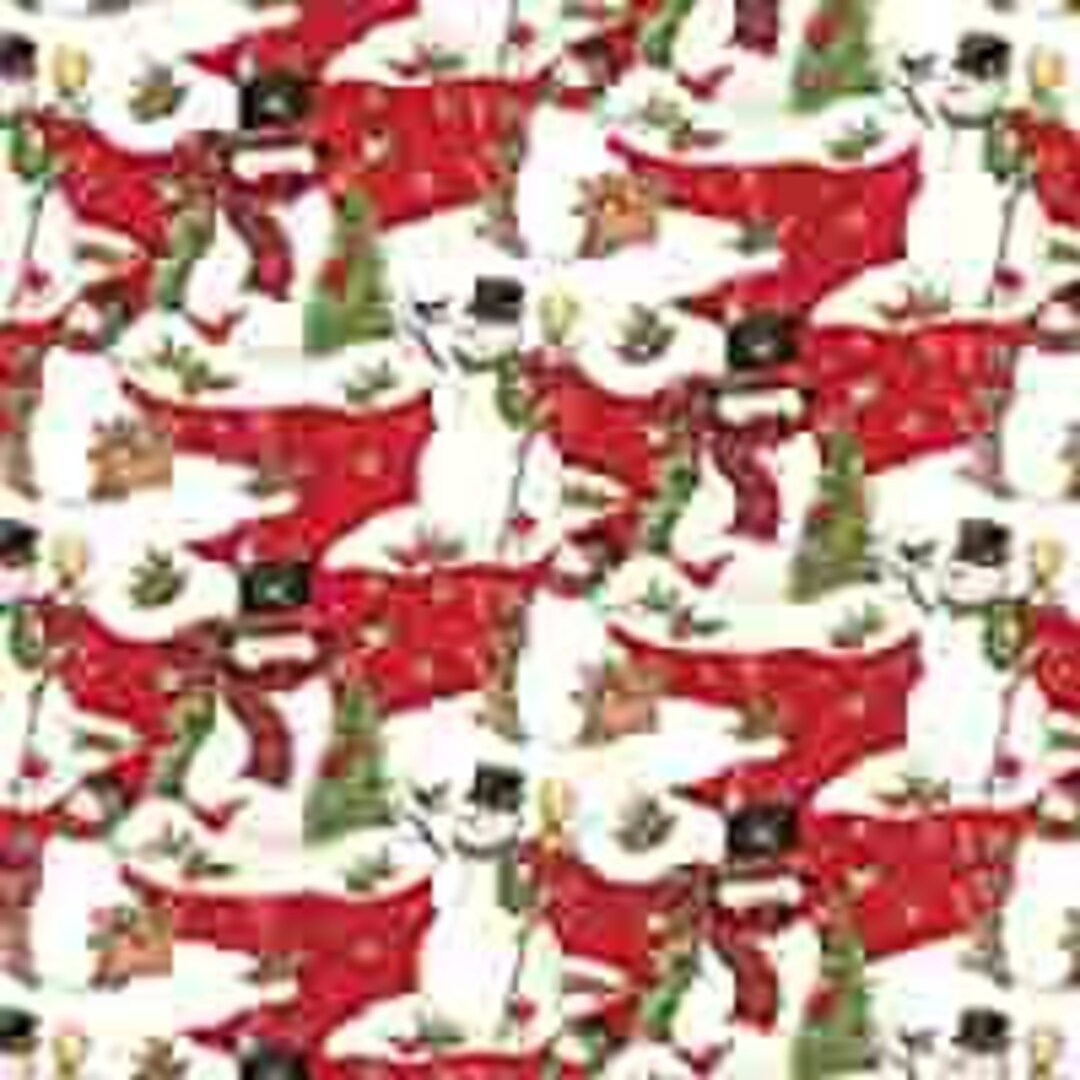 Snowman Scenic Susan Winget-snowmen on Red susan Winget Designs-cp64465 ...