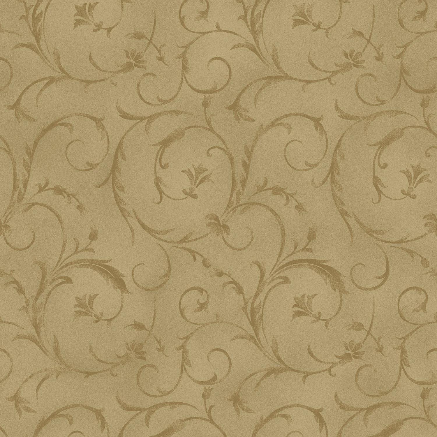 Wide Quilt Backing Fabric-beautiful Backing Golden Tan-maywood-scrolls ...