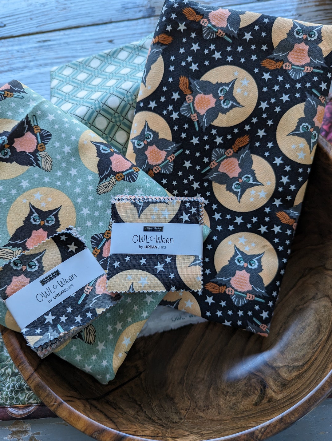 Owl O Ween Fabric Bundle-moda Urban Chiks Fabric Cute Goblins and ...