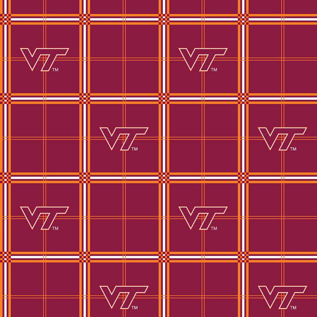 Virginia Tech Fabric-official Plaid 100% Cotton Flannel -sykel ...