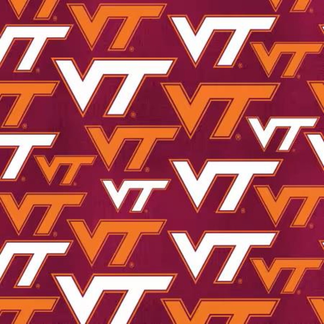 Virginia Tech Fabric-letters Vt-sykel Collegiate Cotton-bty Flat Rate ...