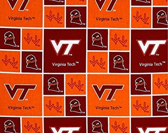 Virginia Tech Cotton Fabric - Etsy