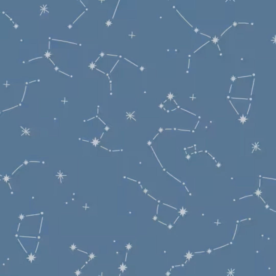 Wide Back Fabric-denim Blue Constellations Backing Fabric-riley Blake ...
