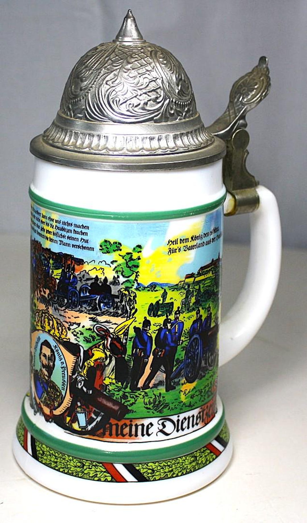 Vintage 1970's Original "bmf Milk Glass Beer Stein"-imperial Kaiser W.W ...