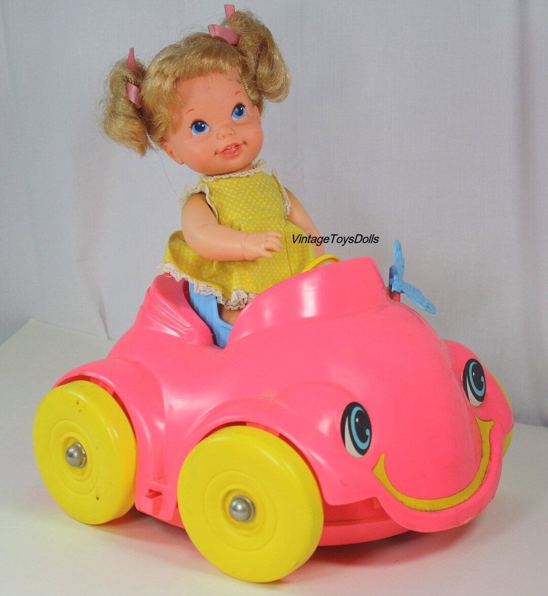 Vintage 1969 Mattel baby Go Bye Bye Doll & Bumpty Buggy Bumper Car - Etsy