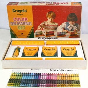 Vintage 1977 Crayola Crayons color Drawing Set - Etsy
