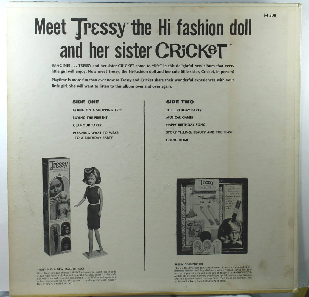 Vintage 1965 "tressy & Cricket Doll Record Album" Majorette Records ...