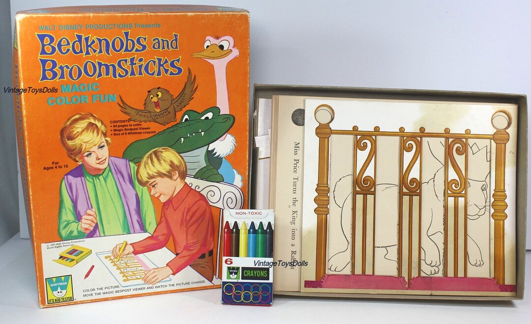 Vintage 1971 Walt Disney Bedknobs and Broomsticks Magic Color Fun Toy by Whitman...mib ...