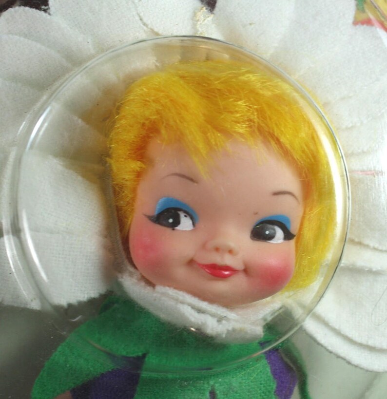 Vintage Remco Flower Kid Finger Ding Doll MOC 1970 VHTF! Flower Puppet ...